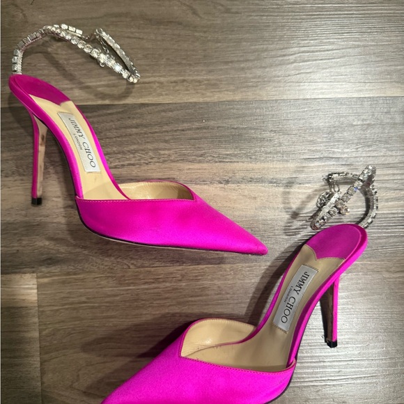 Jimmy Choo | Shoes | Jimmy Choo Pink Satin Heels | Poshmark